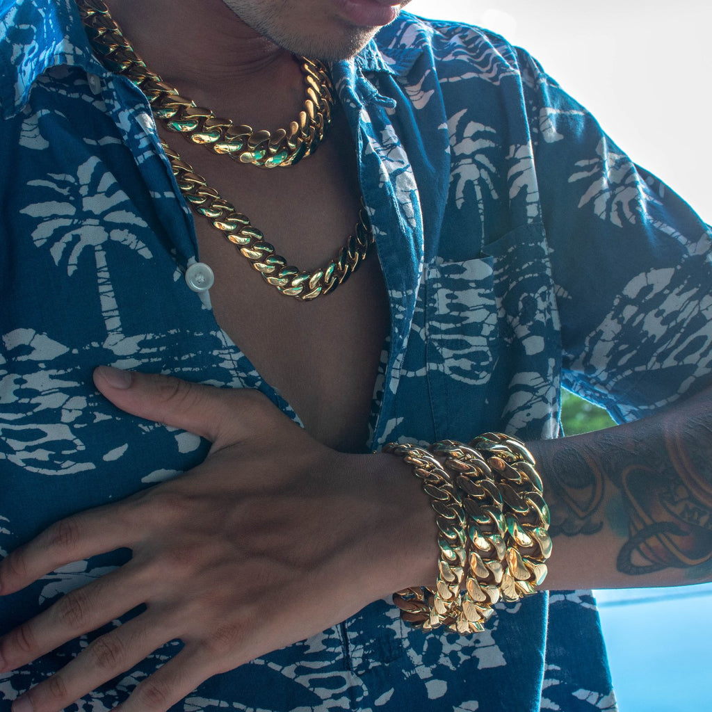 Handmade Miami Cuban Link Chain + Bracelet Bundle – The Jewelry Plug