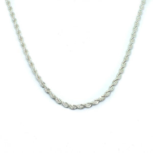 Sterling Silver Textured Rope Chain - The Jewelry Plug