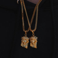 Micro Jesus Piece Pendant Necklace - The Jewelry Plug
