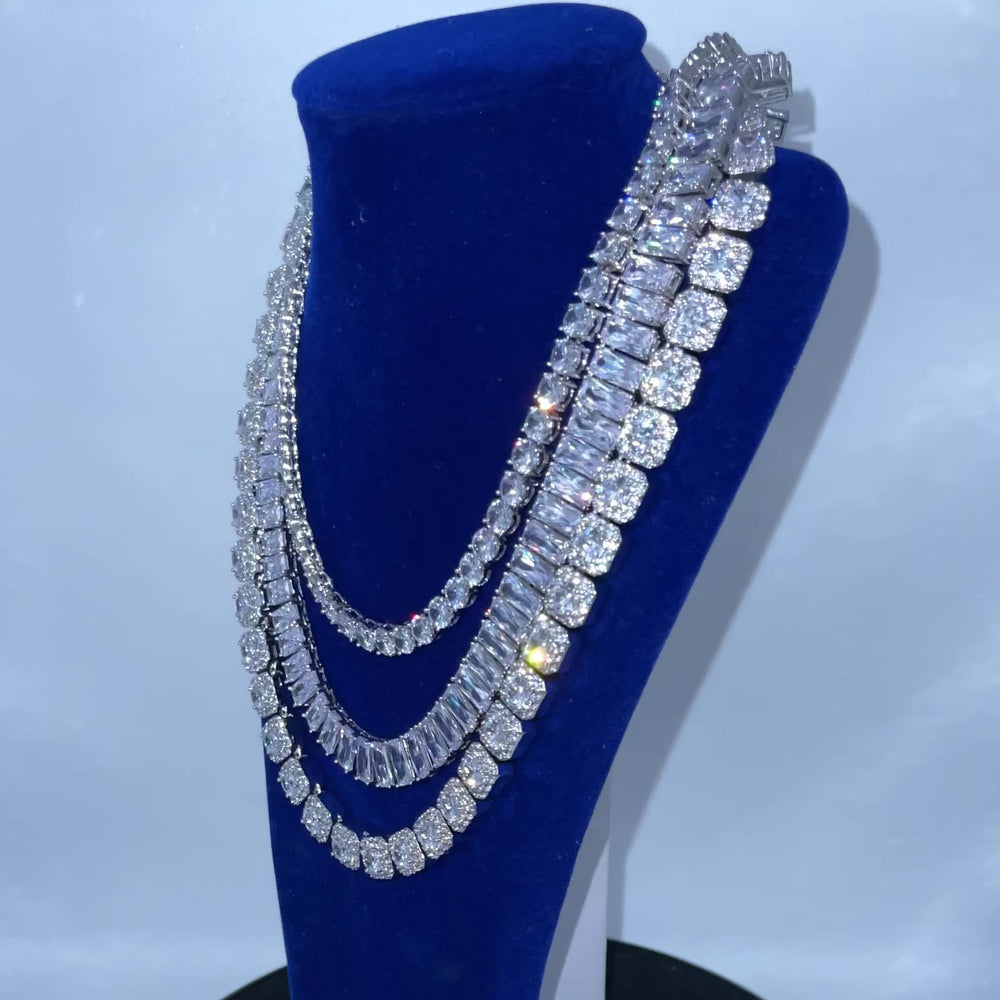 Baguette Tennis Chain in White Gold – The Jewelry Plug